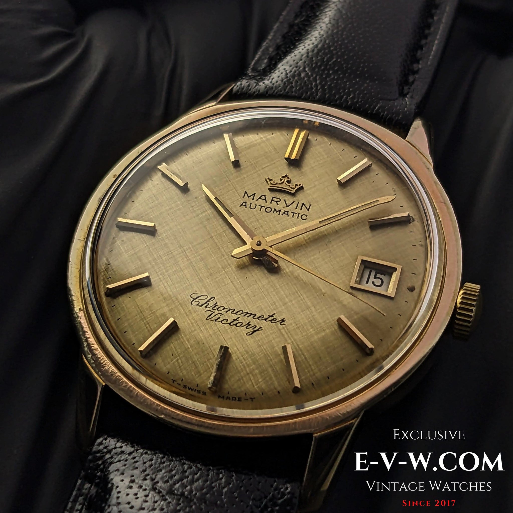 Marvin Automatic Chronometer Victory / Gold Plaque / Cal 776 / Vintage ...