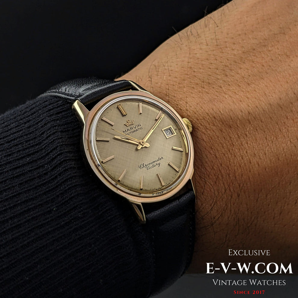 Marvin Automatic Chronometer Victory / Gold Plaque / Cal 776 / Vintage ...
